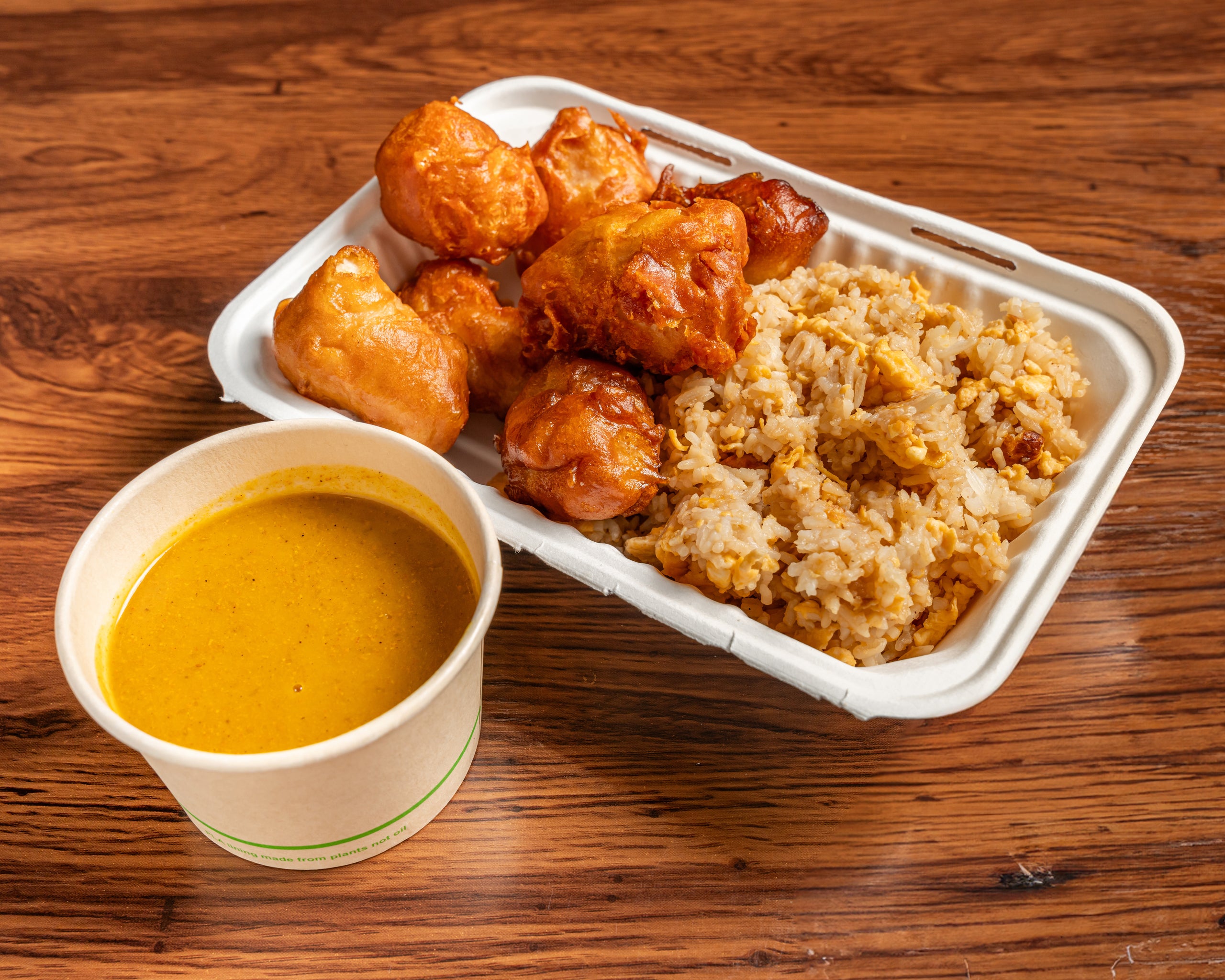 Chicken Balls, Rice & Curry | Cheeky Chinese